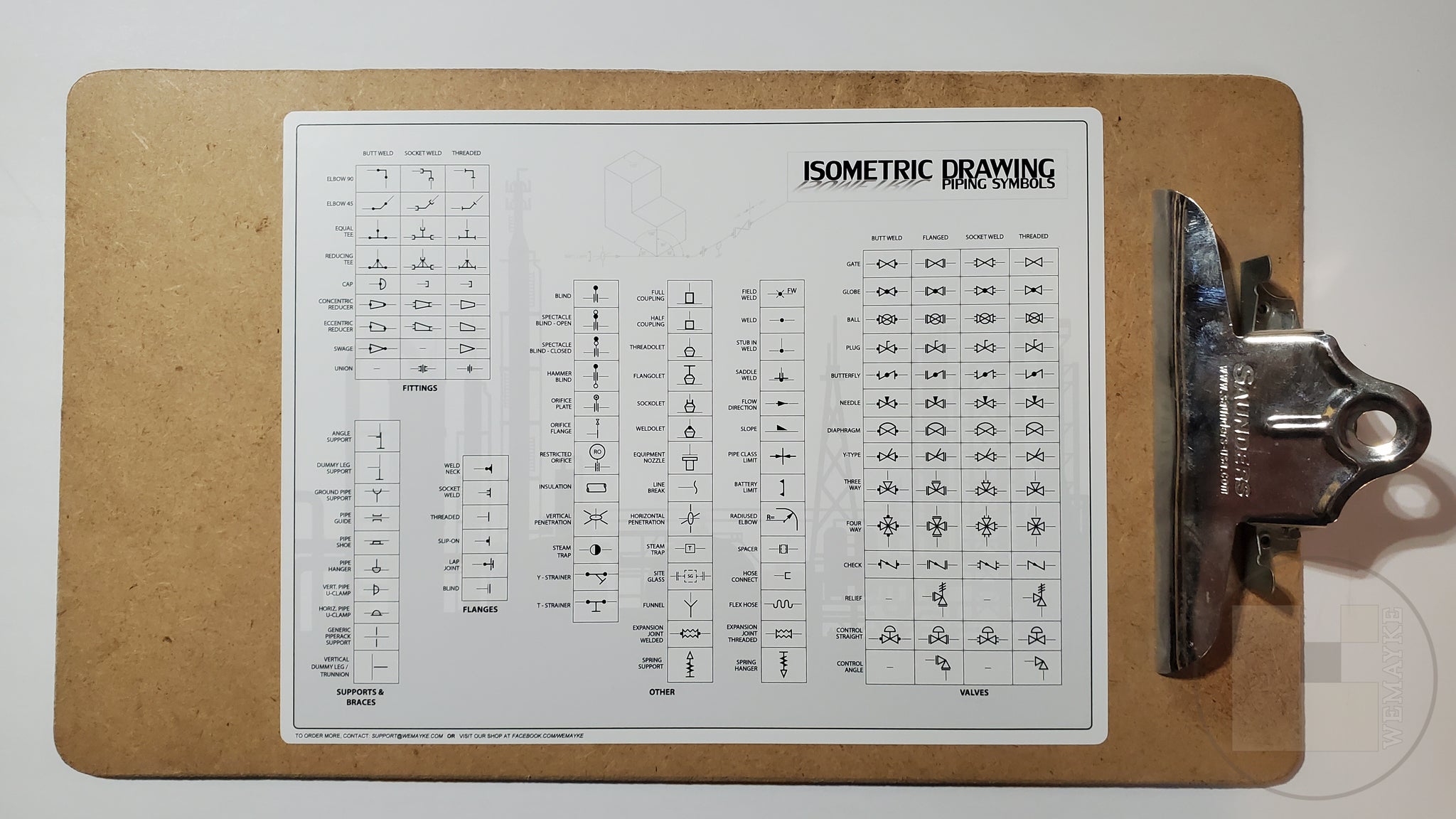 Clipboard Isometric Drawing - Piping Symbols Decal – Wemayke